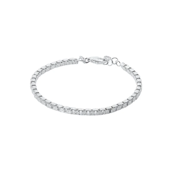 Sparkling Chunky Box Bracelet Silver - Emma Israelsson