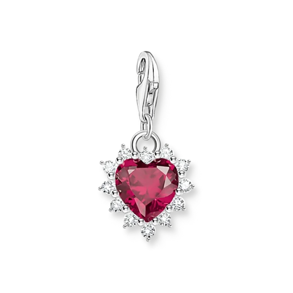 Red Heart with Sparkling Stones Charm - Thomas Sabo - Nordic Spectra