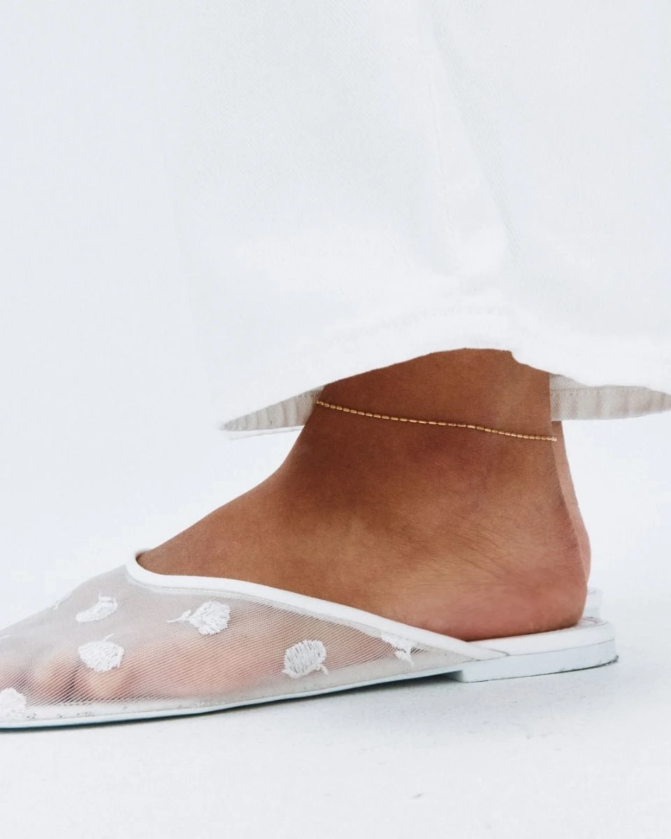 Seed Bead Anklet Gold • Edblad • Snabb leverans • Gratis inslagning