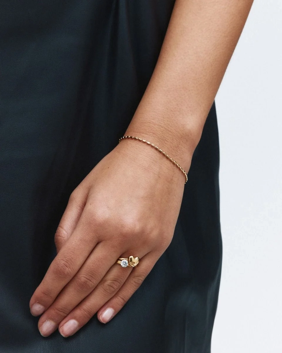 Seed Bead Bracelet Gold • Edblad • Snabb leverans • Gratis inslagning