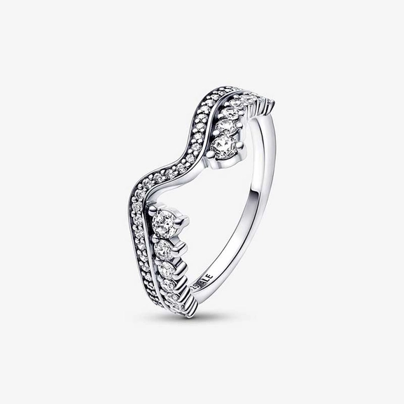 Sparkling Asymmetric Wave Ring - PANDORA - Nordic Spectra