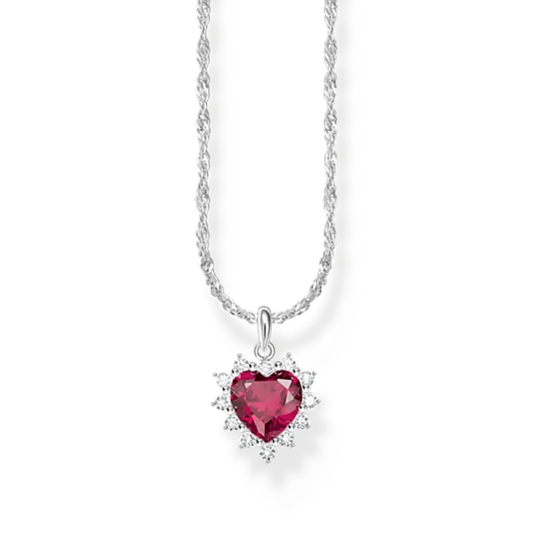 Red Heart with Sparkling Stones Necklace - Thomas Sabo - Nordic Spectra
