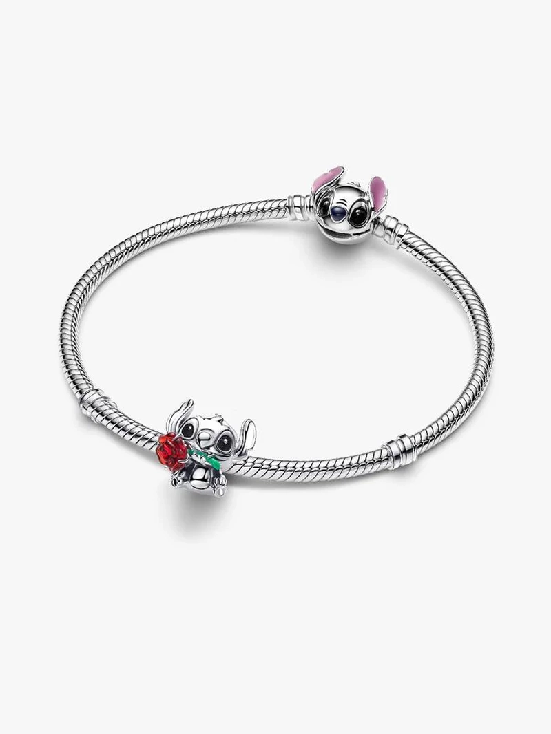 Disneys Stitch med Ros i Muranoglas Berlock • 1-2 dagars leverans ...