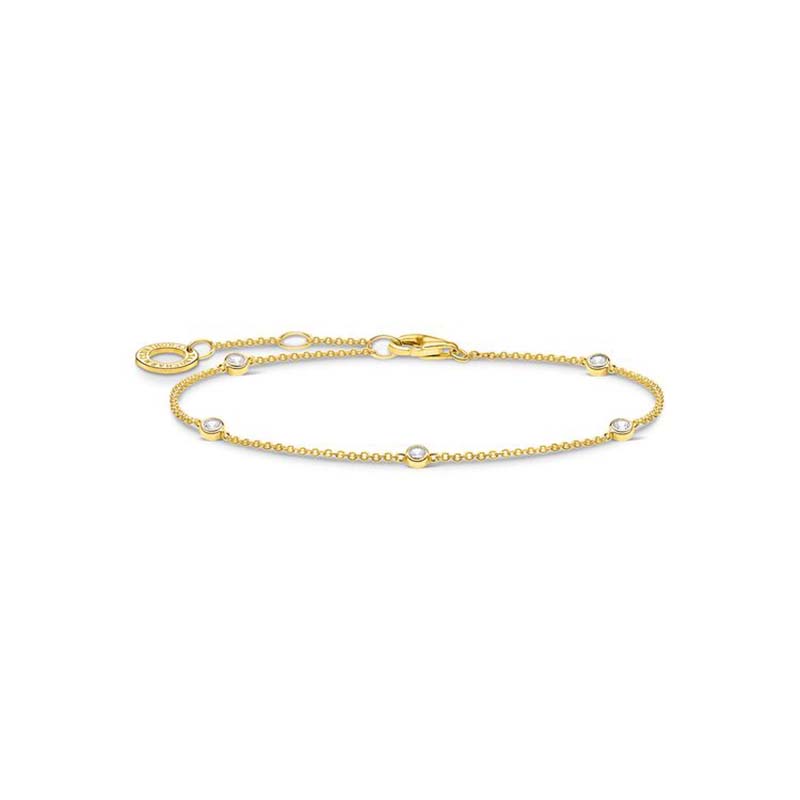 Guldarmband med Vita Runda Stenar - Thomas Sabo - Snabb frakt ...