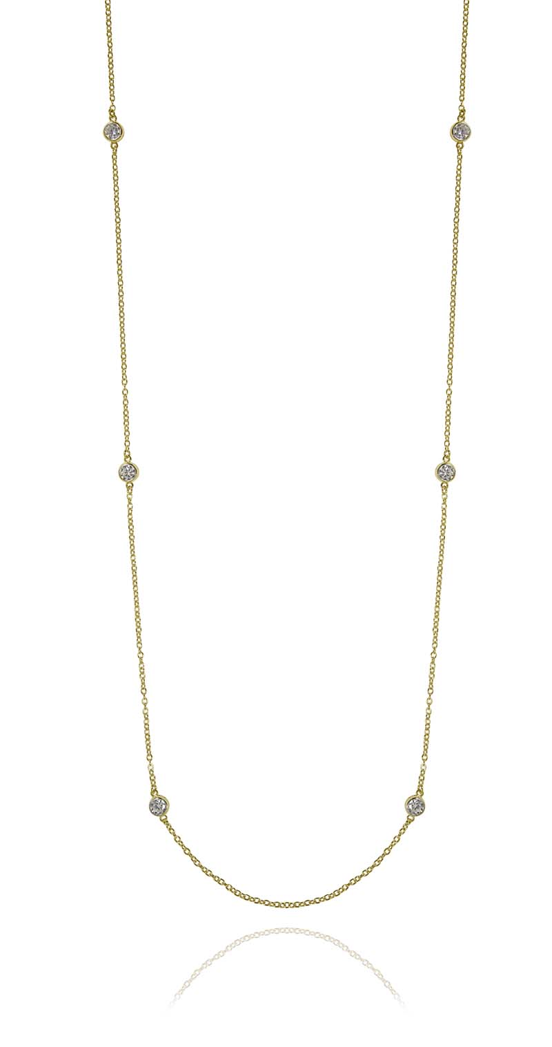 Cubic Long Chain Necklace Gold - CU Jewellery - Snabb frakt ...