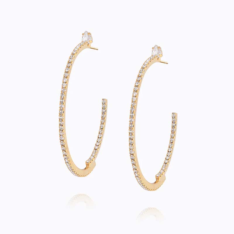 Crystal Loop Earrings Gold Crystal - Caroline Svedbom - 1-2 dagars leverans