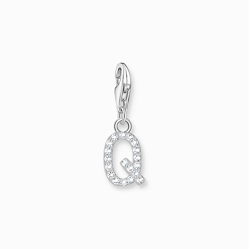 Bokstav Q med Vita Stenar Berlock • Thomas Sabo - 1-2 dagars leverans