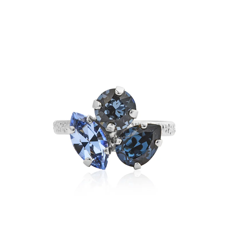 Ana Ring Rhodium Denimblue Combo • 1-2 dagars leverans • Caroline Svedbom